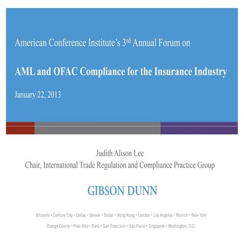 AML and OFAC Compliance for the Insurance Industry - Conference ...