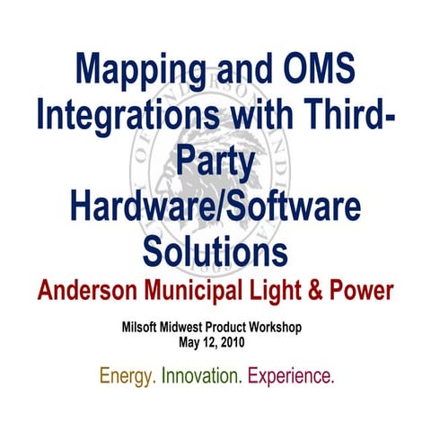 Mapping & OMS Integrations with Third-Party Hardware/Software Solutions ...