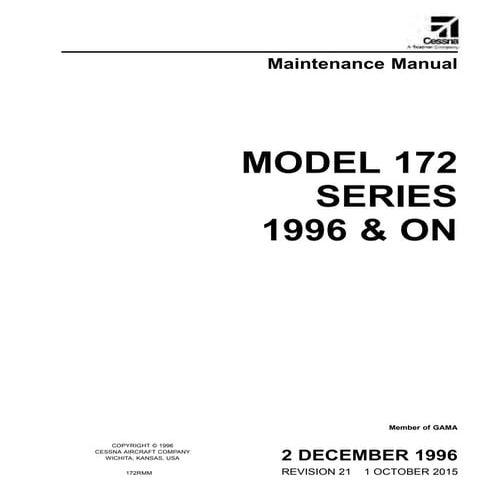 Amm cessna 172 aircraft maintenence manuel | PDF