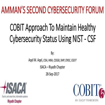 Cobit Approach To Maintain Healthy Cyber Security Status Using Nist Csf Pptx It And