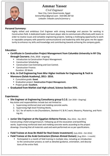 CV , Al-Zuhairi Civil Engineer | PDF