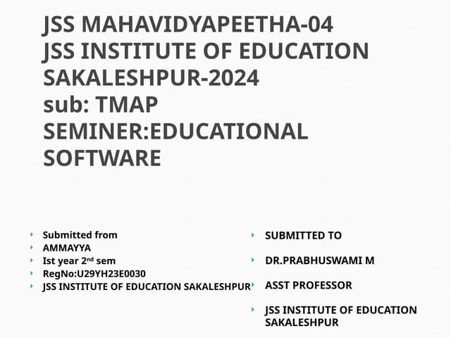 Educational software, reference software , | PPTX