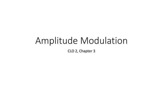 Amplitude Modulation Am Pptx Digital Audio Computer Software