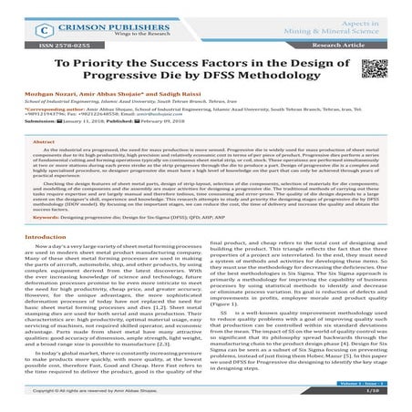 Design of Stage Progressive Die for a Sheet Metal Component | PPTX