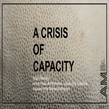 A Crisis of Capacity - Adam Moriarty | PDF