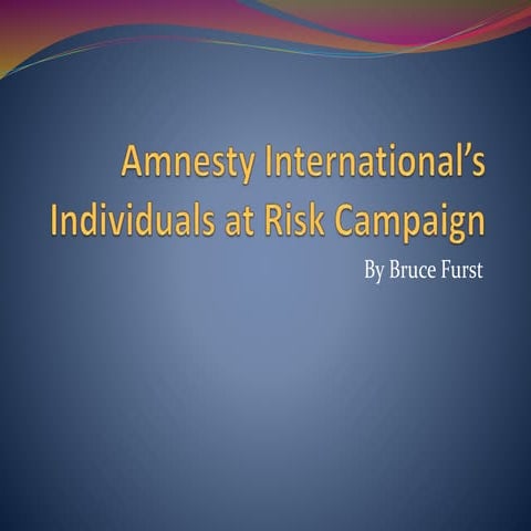Amnesty International’s Individuals at Risk Campaign | PPTX