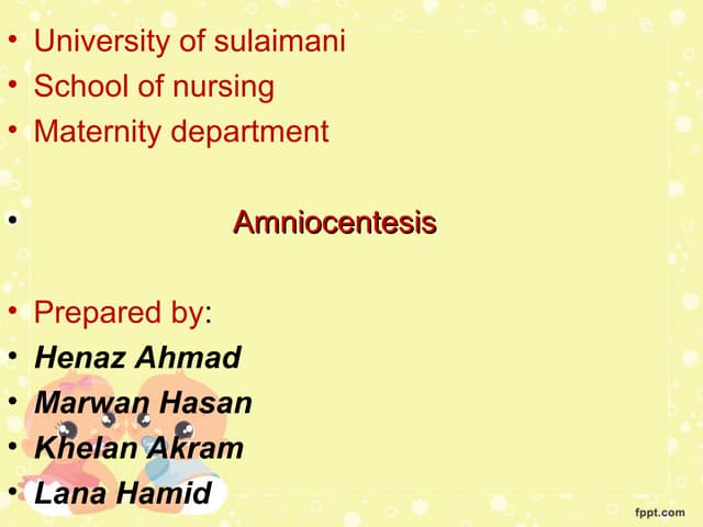Amniocentesis | PPTX