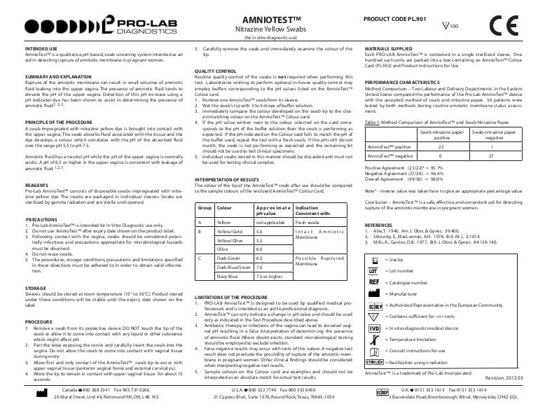 Amniotest™nitrazine yellow swabs (for in vitro diagnostic use) (vip)