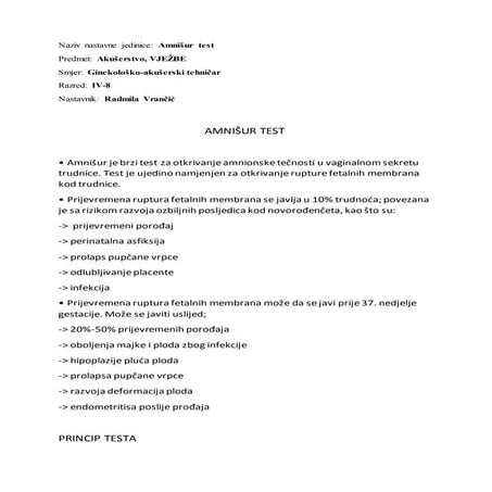 Amnisur test | PDF
