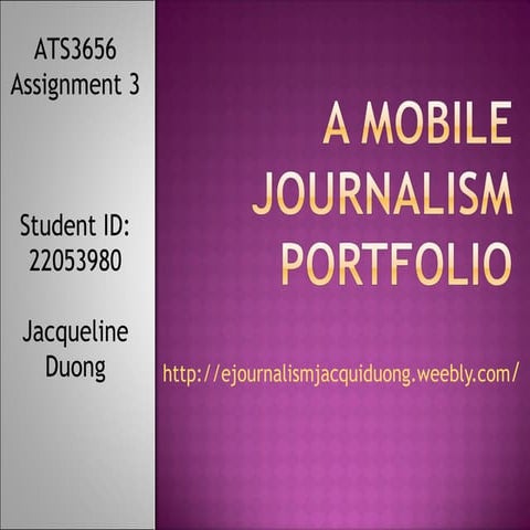 A mobile journalism portfolio | PPT