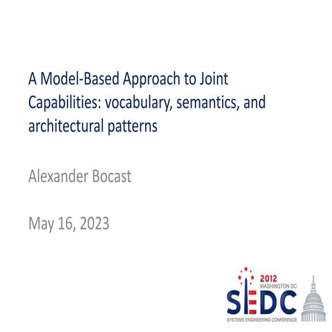 A Model-Based Approach to Joint Capabilities-vocabulary, semantics, and ...