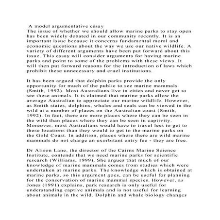 A model argumentative essayThe issue of whether we should allow m.docx