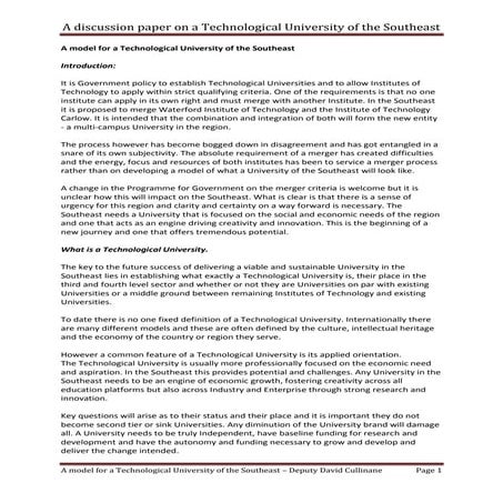 A model for a technological university of the southeast | PDF