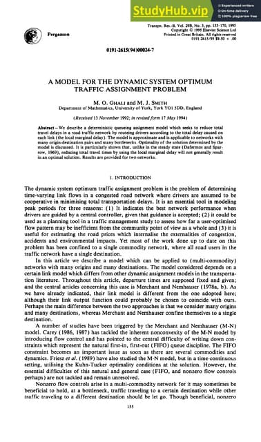 Traffic assignment | PPTX