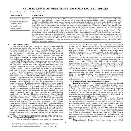 A model of recommender system for a digital library | PDF