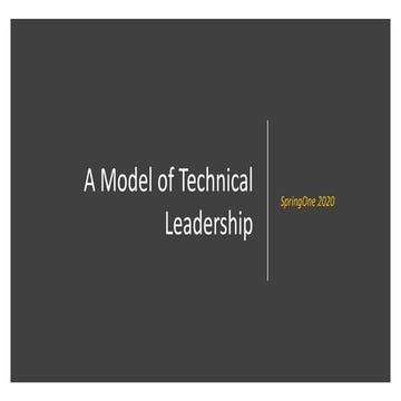 A Model of Technical Leadership | PDF
