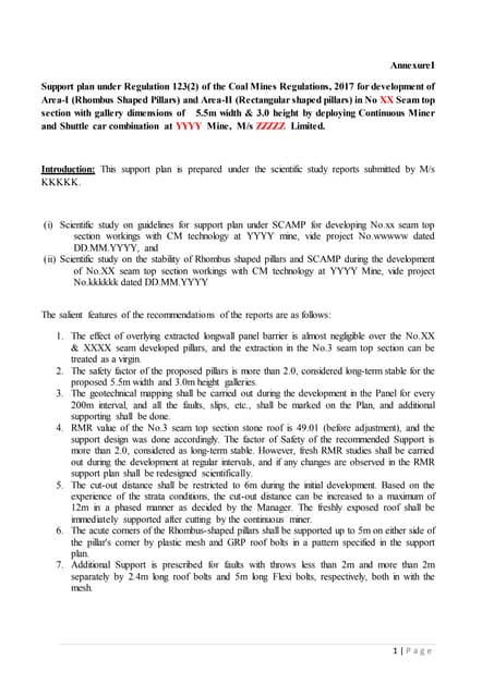 Roof supports in coal mines | PPTX