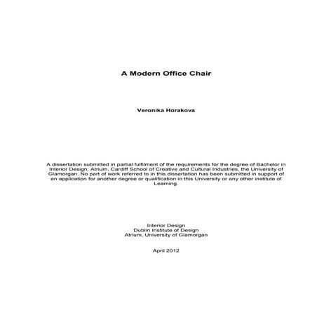 A modern office chair dissertation | DOC