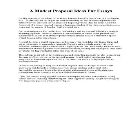 A Modest Proposal Ideas For Essays.pdf