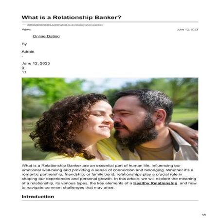 what is a relationship banker | PDF | Dating | Family and Relationships