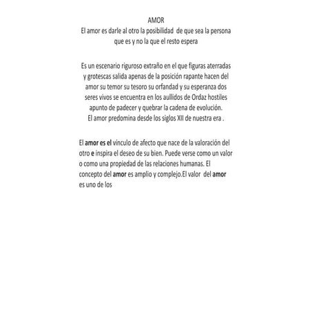 El valor de el amor | PPTX