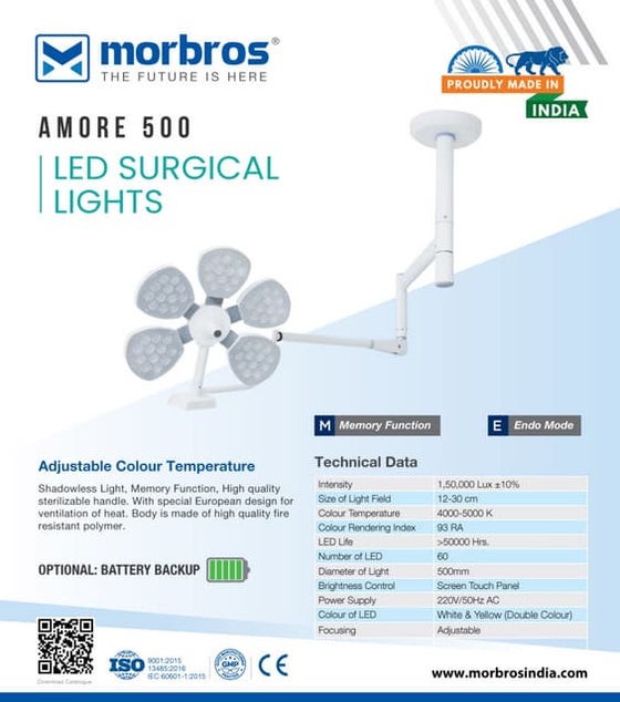 Amore-400 LED Surgical Light Morbros India | PDF