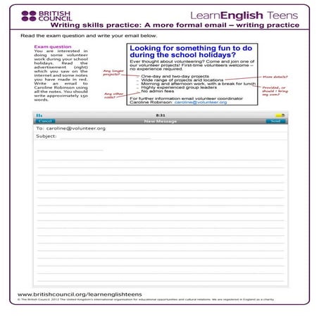 A More Formal Email Writing Practice Pdf