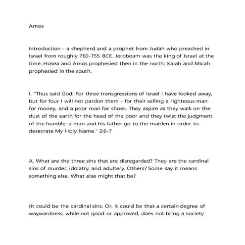 Amos | DOCX | Christianity | Religion & Spirituality