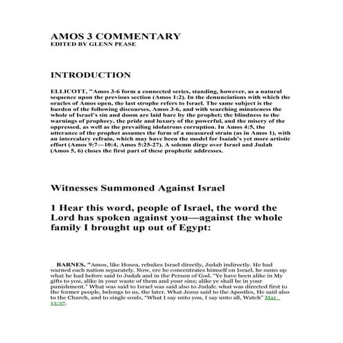 Amos 3 commentary | PDF