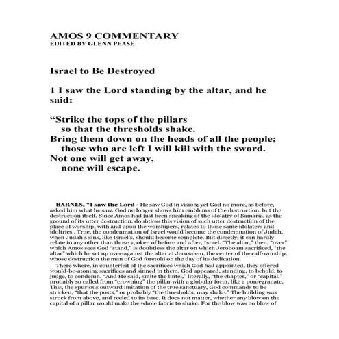 Amos 9 commentary | PDF | Christianity | Religion & Spirituality