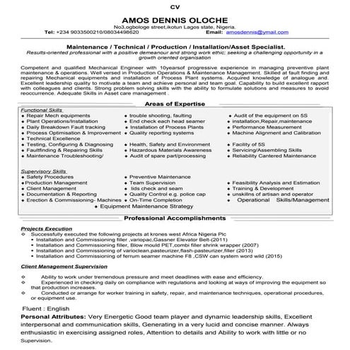 Amos dennis greatest cv | DOC