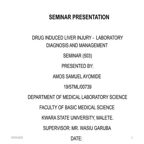 amos new seminar om drug induced liver injury | PPTX