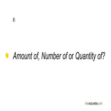 The difference between 'amount of', 'number of', and 'quantity of' | PPT