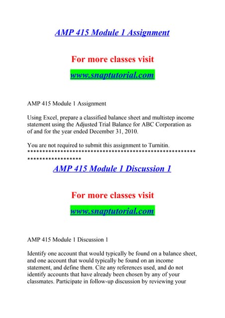 Amp 415 Education Redefined - snaptutorial.com
