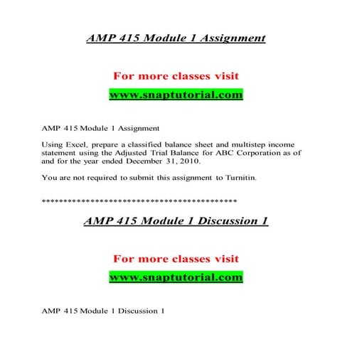 Amp 415 Education Redefined - snaptutorial.com