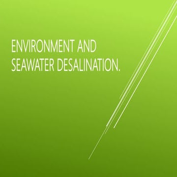 Environment and seawater desalination | PPTX