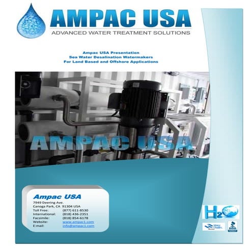 Ampac USA seawater desalination SWRO Watermakers | PDF
