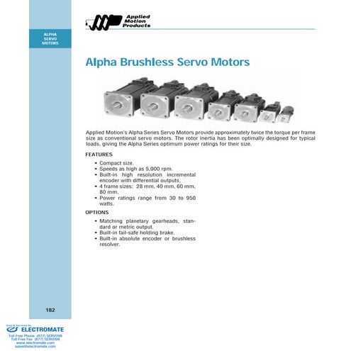 Amp alpha series_servo_motor_specsheet | PDF