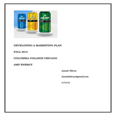 Marketing Plan: AMP Energy | DOCX