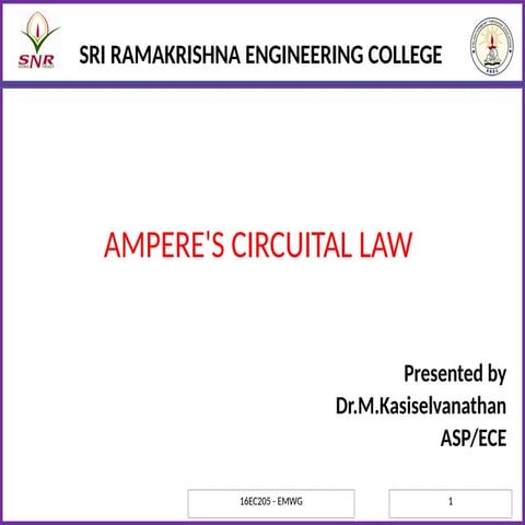 Amperes Circuital Law and its appliocations | PPTX