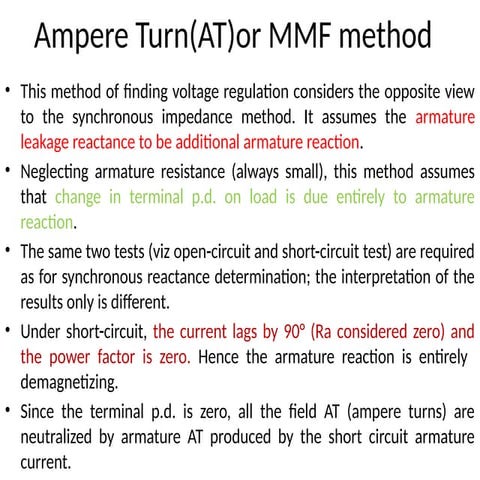 Ampere Turn(AT)or MMF method- explanation | PPTX
