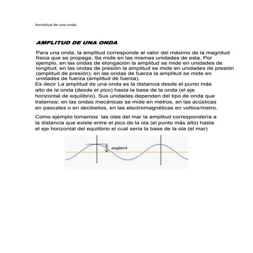Amplitud de una onda | DOCX