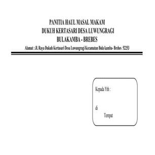 Desain cover amplop amplop ukuran 11 x 23 cm | DOCX