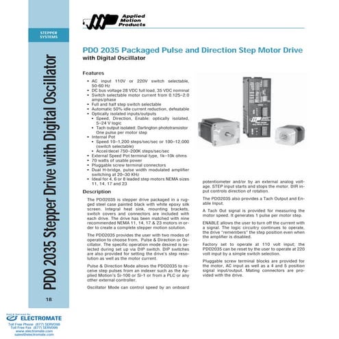 Applied motion products 3540i datasheet | PDF