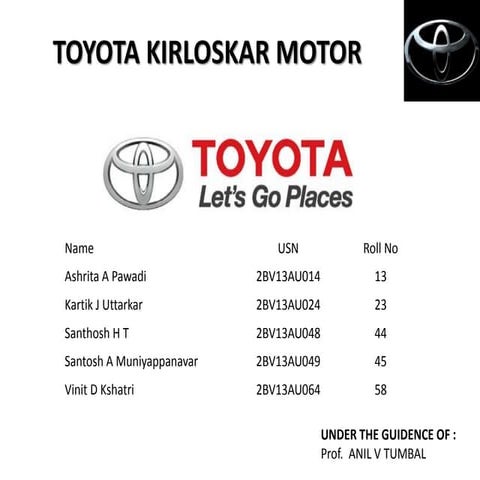 ABOUT TOYOTA MOTOR CORP. | PPTX