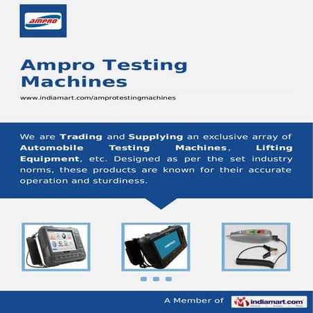 Ampro Testing Machines, New Delhi, Automobiles & Car Diagnostic ...