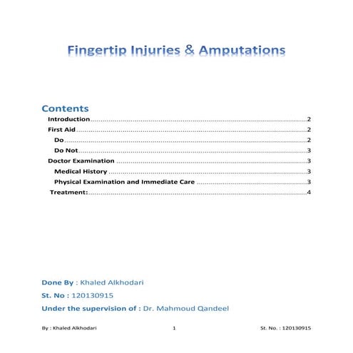 Amputated finger | PDF