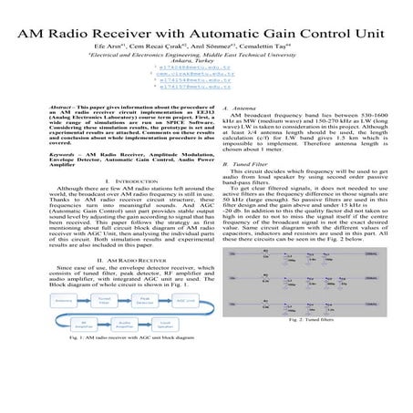 AM Radio Receiver with Automatic Gain Control Unit | PDF