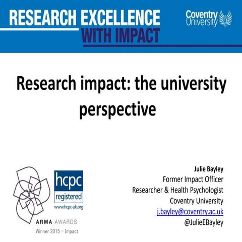 Research impact: the University perspective | PPTX