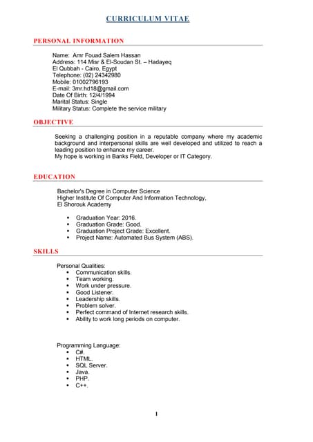 Ashraf_Awad_CV 7-9-2016 | PDF | Databases | Computer Software and Applications